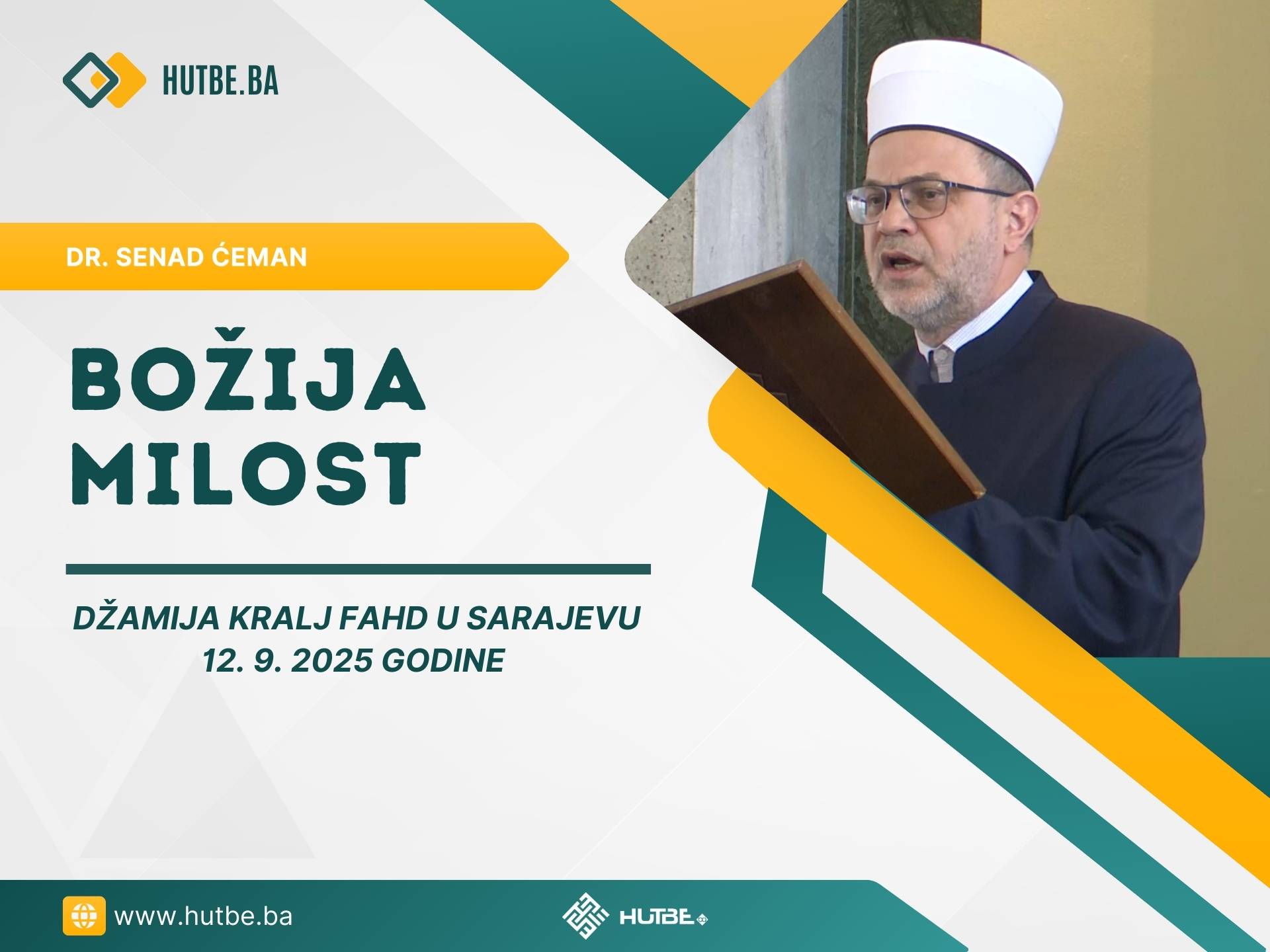 Dr. Senad Ćeman – Božija milost – 12. 9. 2025 - Hutbe.ba